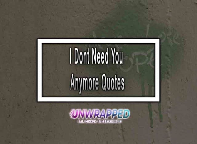 I Dont Need You Anymore Quotes
