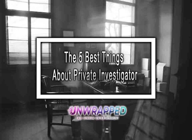 The 5 Best Things About Private Investigator